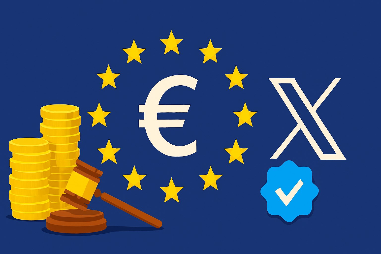 Multa da 120 milioni a X: UE colpisce la spunta blu, mentre FSFE cancella l'account